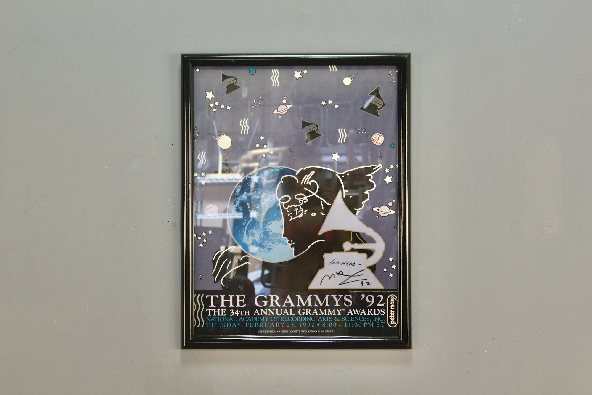 Signed Peter Max "Grammys" 1992 Poster – Furnish Green