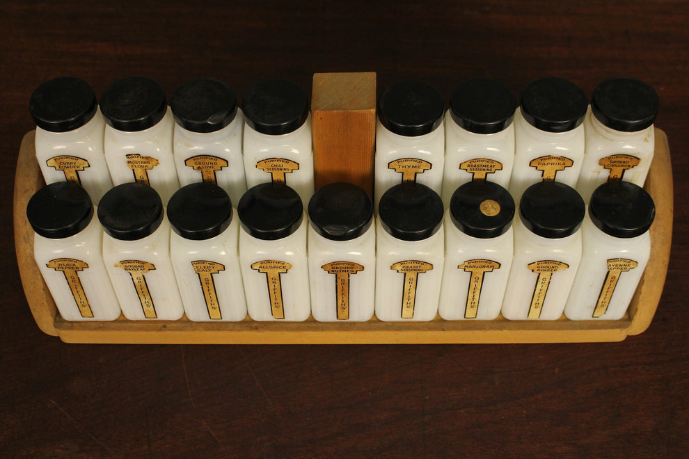 Set of Art Deco Spice Jars with Rack – Furnish Green